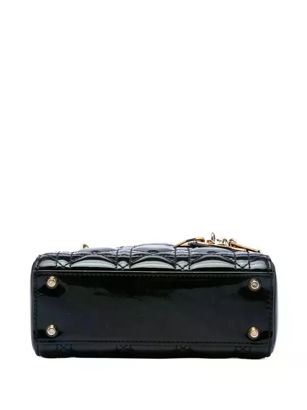 Dior Mini Patent Cannage Lady Satchel - Black