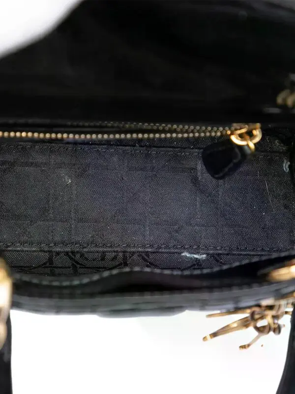 Dior Mini Patent Cannage Lady Satchel - Black