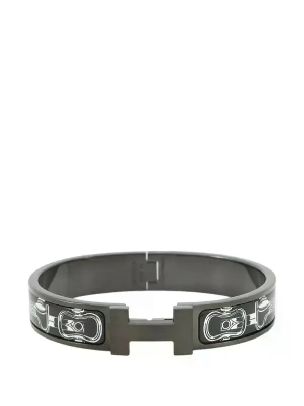 Hermès Enamel Clic Hh Metallique Bracelet - Black