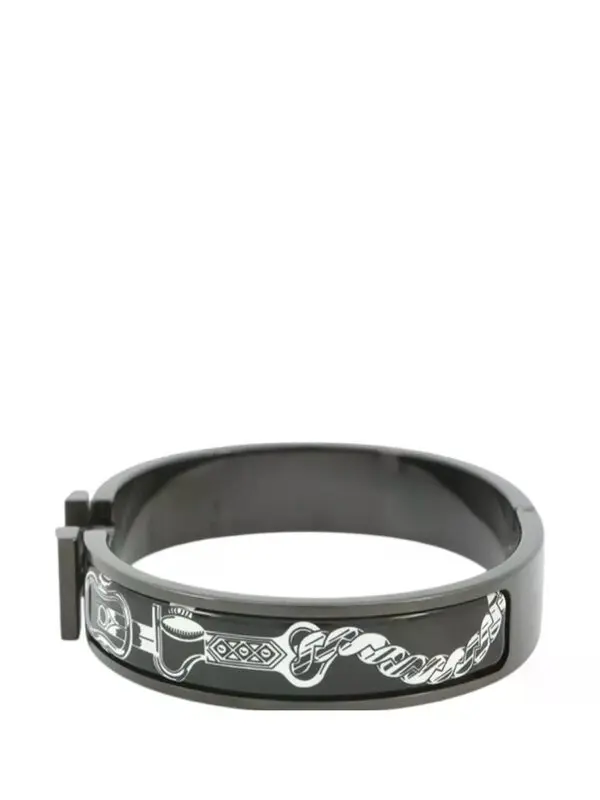 Hermès Enamel Clic Hh Metallique Bracelet - Black