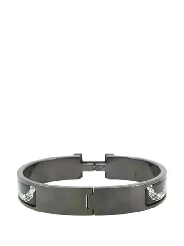 Hermès Enamel Clic Hh Metallique Bracelet - Black