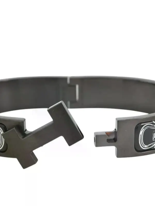 Hermès Enamel Clic Hh Metallique Bracelet - Black