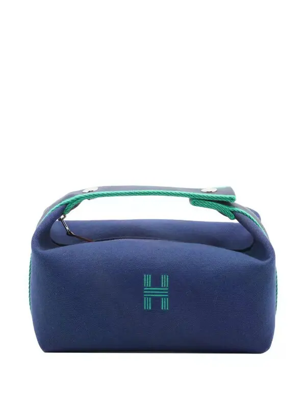 Hermès Small Toile Bride A Brac Case Vanity Bag - Blue