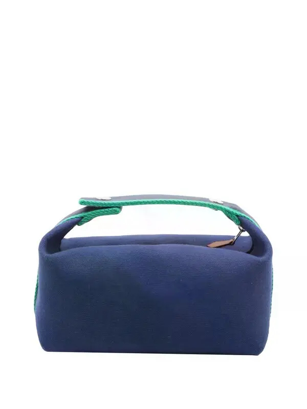 Hermès Small Toile Bride A Brac Case Vanity Bag - Blue