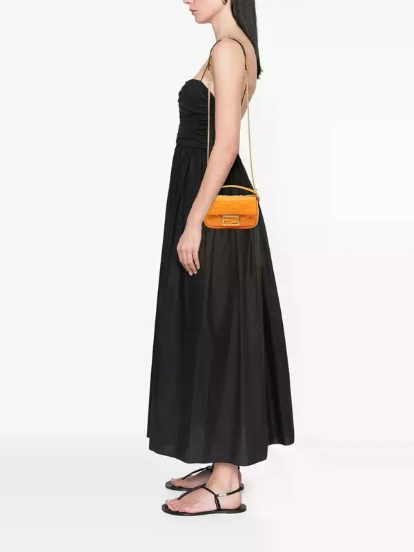 Fendi Mini Zucca Embossed Leather Baguette Satchel