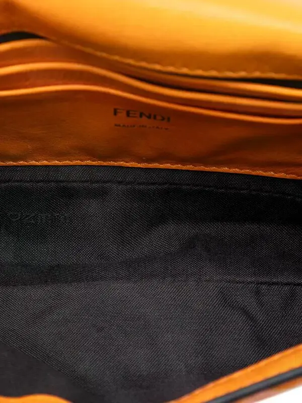 Fendi Mini Zucca Embossed Leather Baguette Satchel