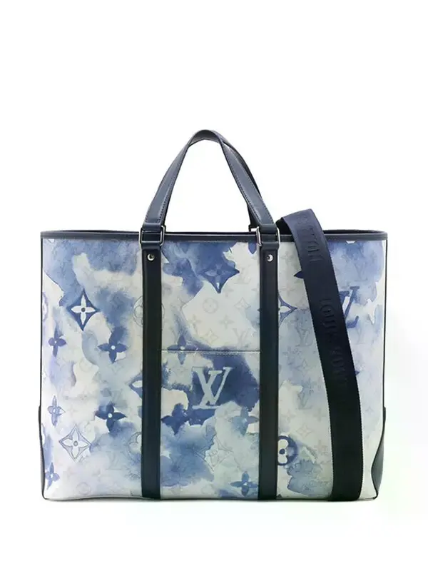 LOUIS VUITTON 2021 Monogram Watercolor Weekend Tote Gm Satchel - Blue