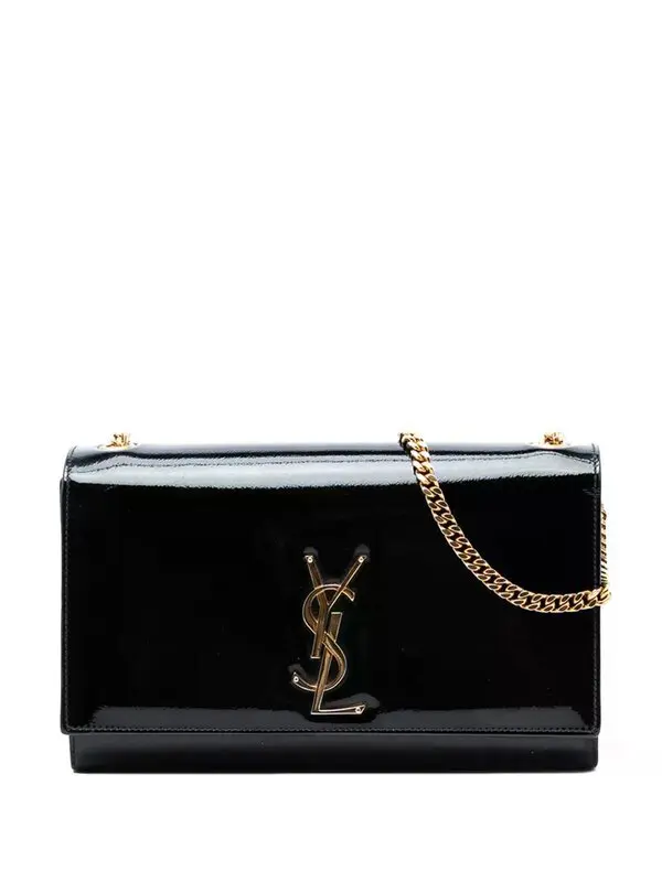 Saint Laurent 2015 Medium Patent Monogram Kate Crossbody Bag - Black