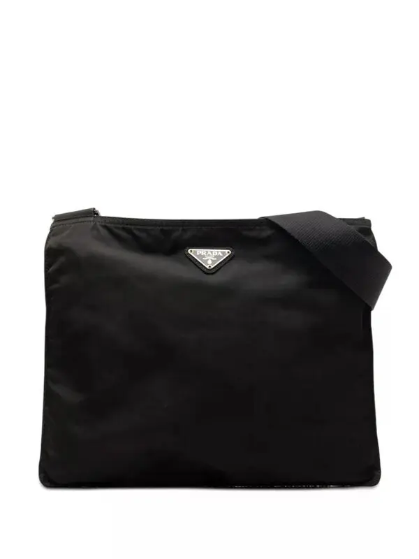 Prada Tessuto Zip Top Crossbody Bag - Black