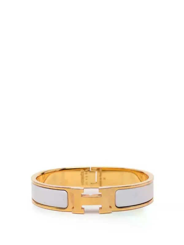 Hermès Narrow Enamel Clic H Bracelet Pm Costume Bracelet - Gold