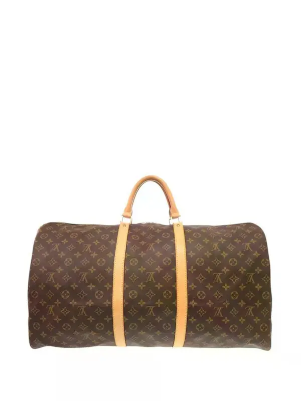 LOUIS VUITTON 2004 Monogram Keepall Bandouliere 60 Travel Bag - Brown