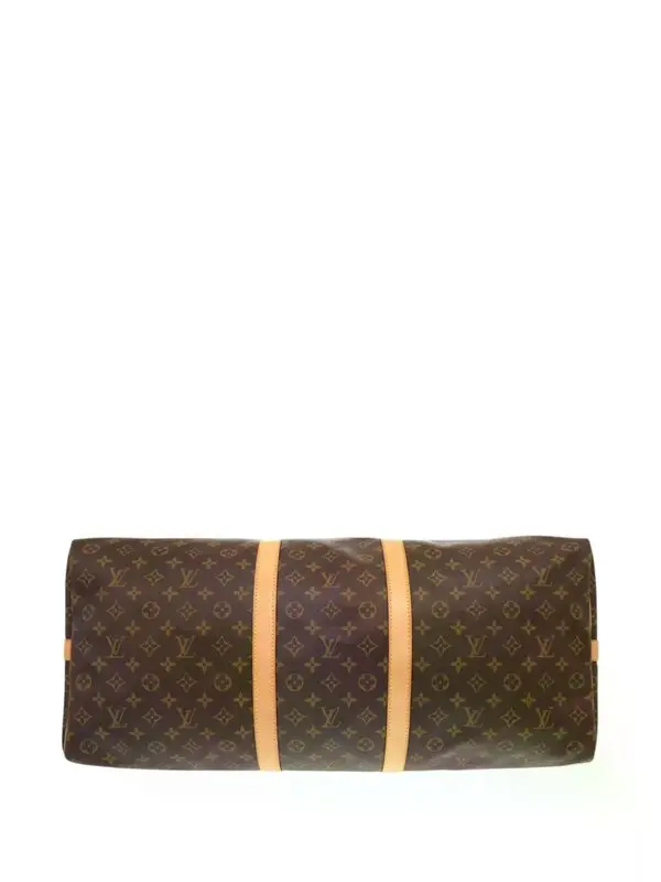 LOUIS VUITTON 2004 Monogram Keepall Bandouliere 60 Travel Bag - Brown