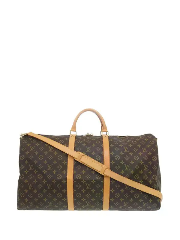 LOUIS VUITTON 1999 Monogram Keepall Bandouliere 60 Travel Bag - Brown