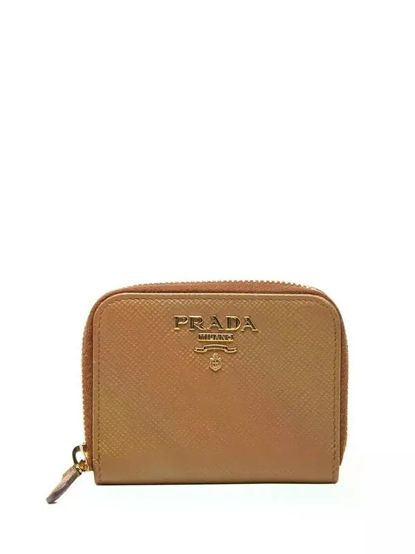 Prada 2013-2025 Saffiano Zip Around Coin Pouch - Brown