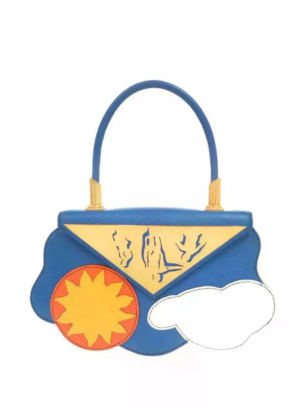 Hermès 1994 Limited Edition Mini Courchevel Sun And Cloud Handbag - Blue