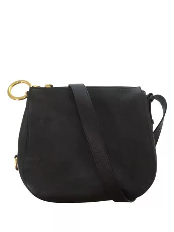 Burberry Calfskin Knight Shoulder Bag - Black