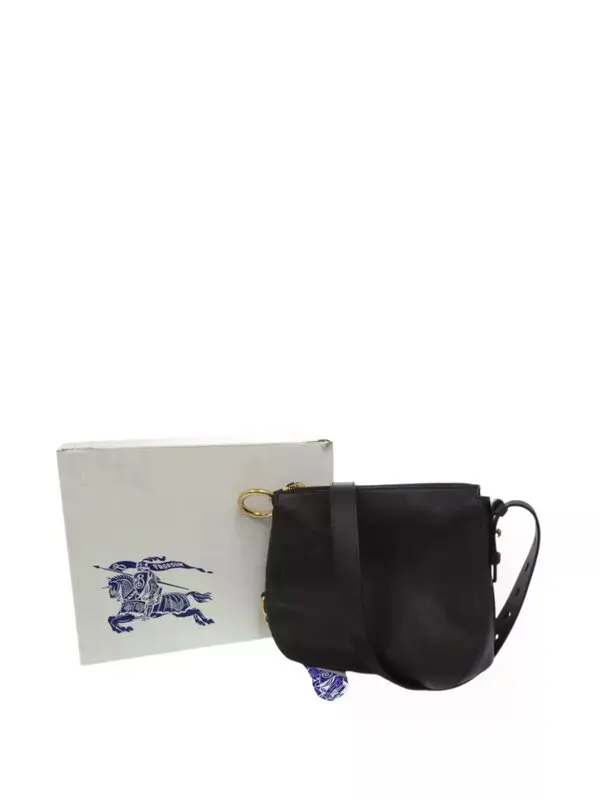 Burberry Calfskin Knight Shoulder Bag - Black