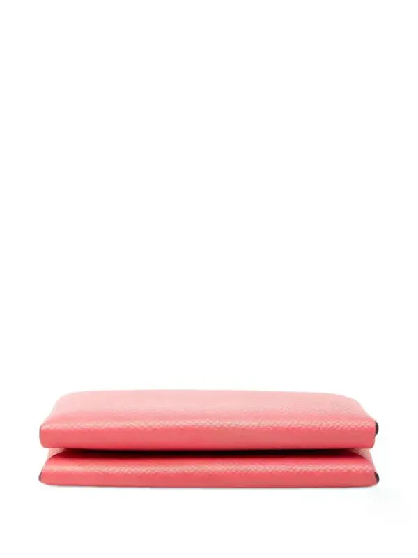 Hermès 2023 Epsom Calvi Duo Wallet Coin Pouch - Pink