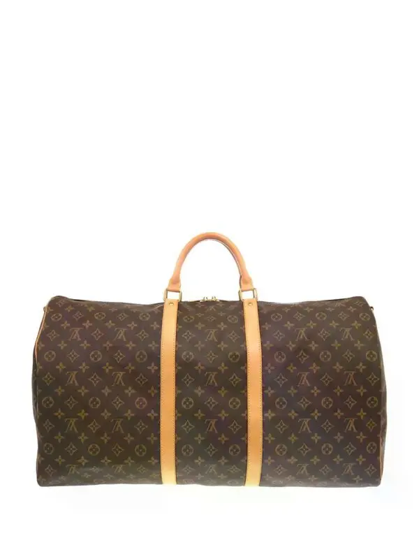 LOUIS VUITTON 2002 Monogram Keepall Bandouliere 60 Travel Bag - Brown