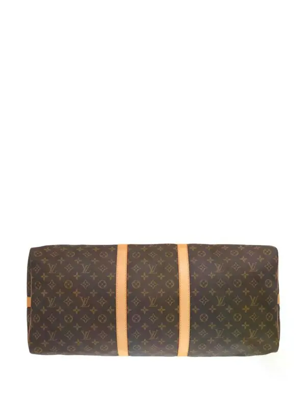 LOUIS VUITTON 2002 Monogram Keepall Bandouliere 60 Travel Bag - Brown