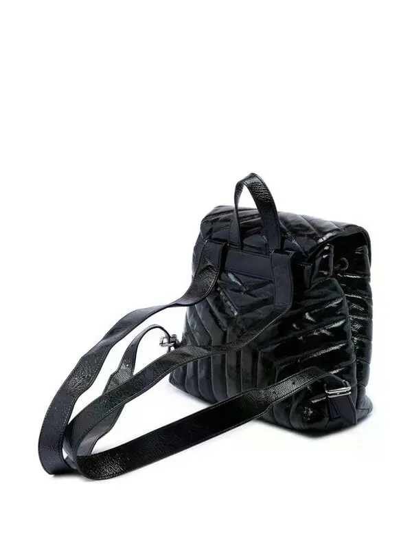 Saint Laurent Small Matelasse Monogram Loulou Backpack - Black