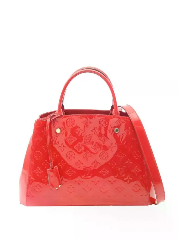 LOUIS VUITTON 2015 Monogram Vernis Montaigne Mm Satchel - Red