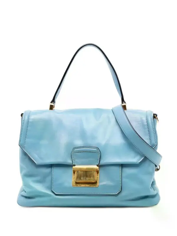 Miu Miu Vitello Soft Leather Top Handle Satchel - Blue