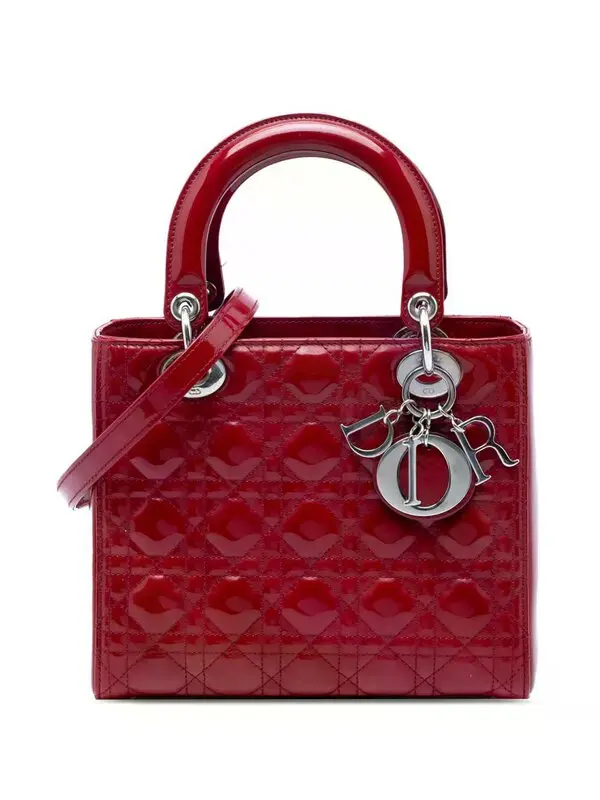 Dior 2014 Medium Cannage Lady Satchel - Red