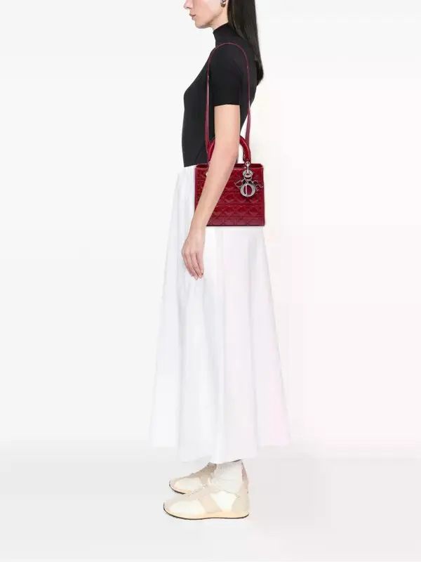 Dior 2014 Medium Cannage Lady Satchel - Red