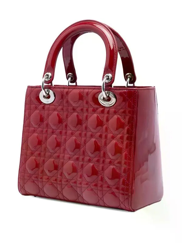 Dior 2014 Medium Cannage Lady Satchel - Red