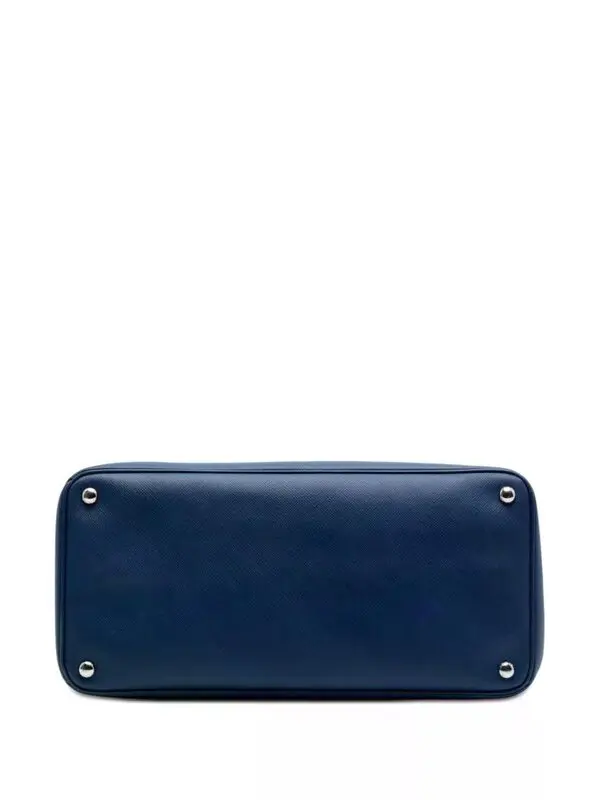 Prada Saffiano Cuir Turnlock Twin Satchel - Blue