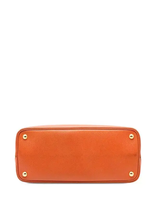 Prada Saffiano Cuir Double Satchel - Orange
