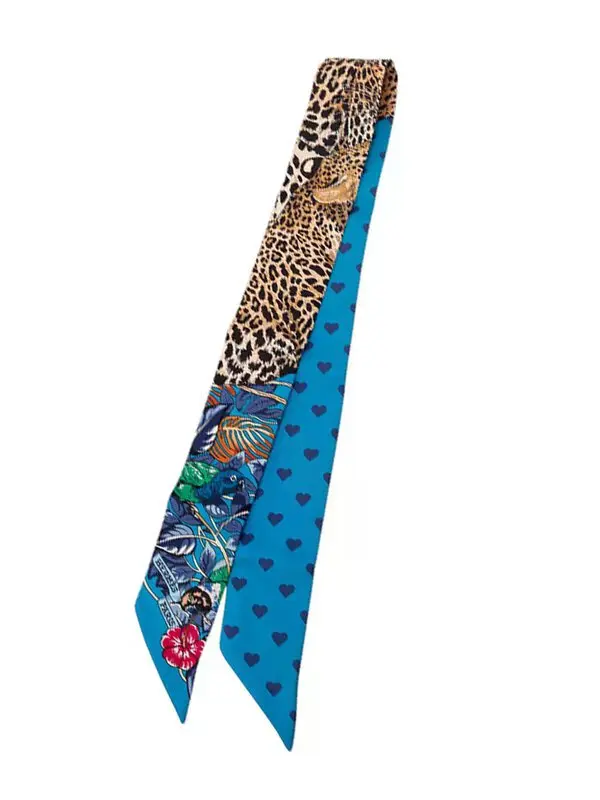 Hermès 2000-2010 Jungle Love Silk Twilly Scarf Scarves - Blue