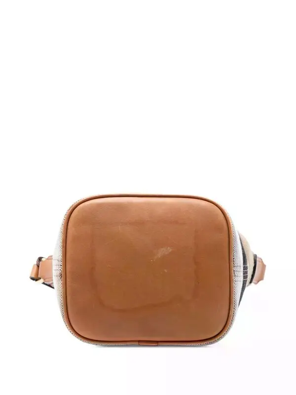 Burberry Mini Mega Check Canvas Ashby Tassel Bucket Bag