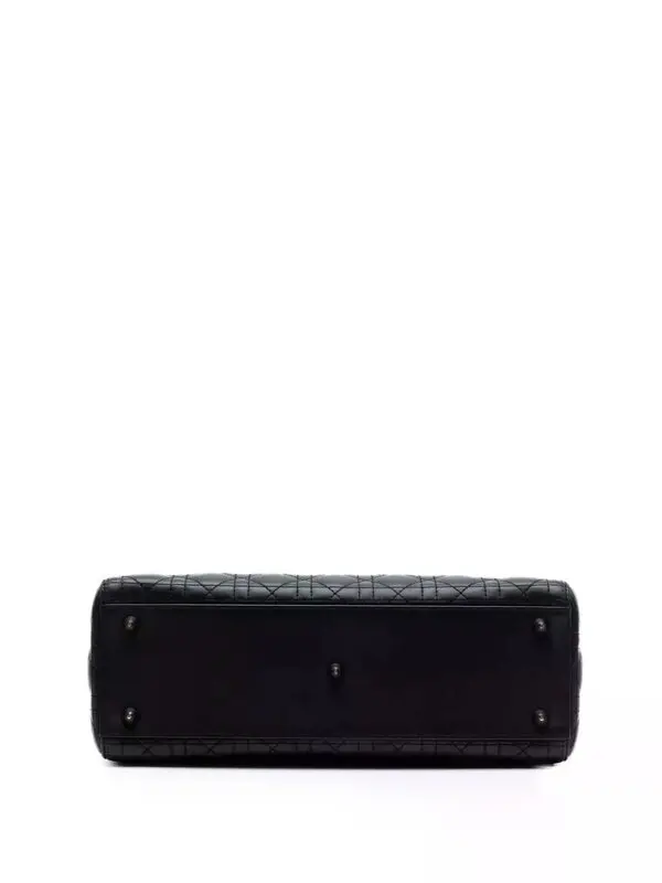 Dior Large Ultra Matte Calfskin Cannage Lady Satchel - Black