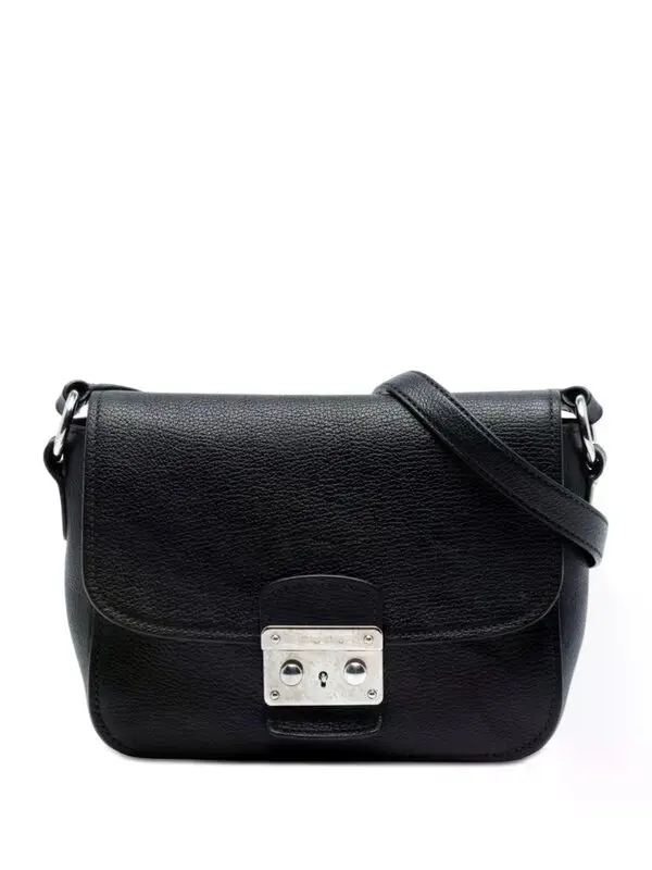 Miu Miu Goatskin Madras Crossbody Bag - Black