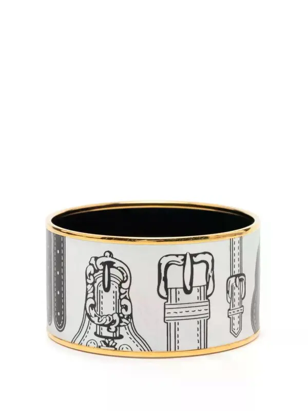 Hermès Harnais Des Presidents Enamel Bangle 65 - Gold