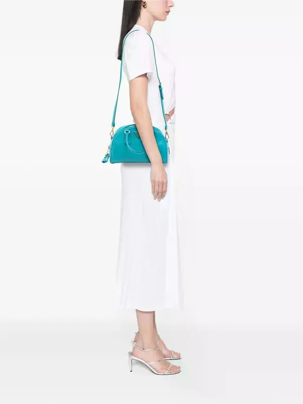 Prada Saffiano Lux Bowling Bag Satchel - Blue