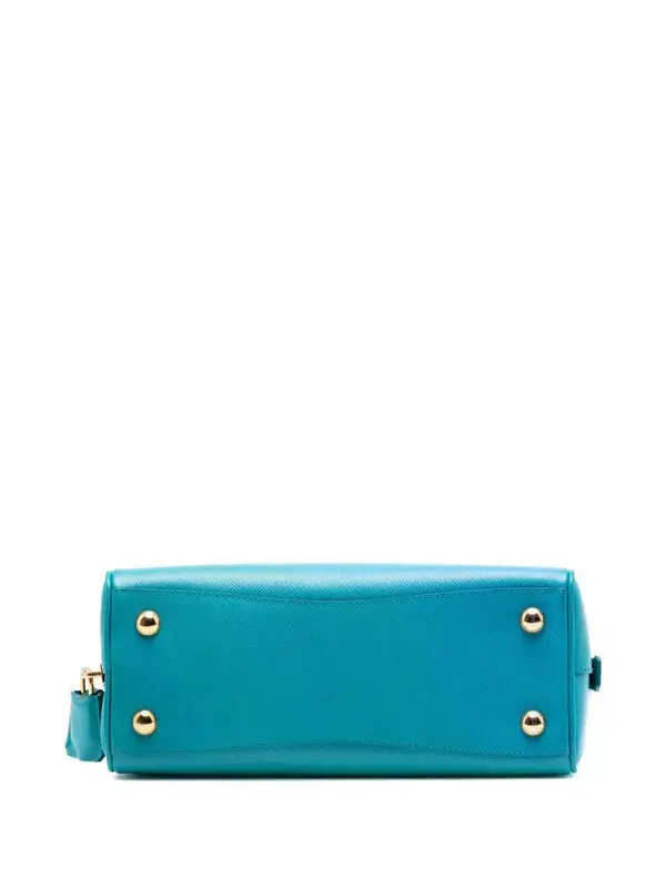 Prada Saffiano Lux Bowling Bag Satchel - Blue