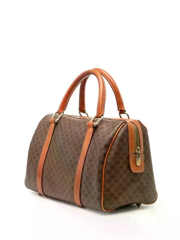 Celine 2011 Macadam Coated Canvas Boston Bag - Brown