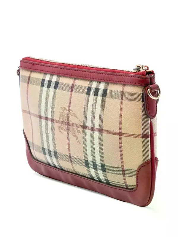 Burberry Haymarket Check Coated Canvas Peyton Crossbody Bag - Red