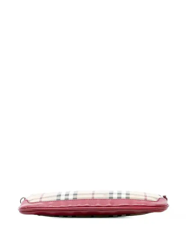 Burberry Haymarket Check Coated Canvas Peyton Crossbody Bag - Red