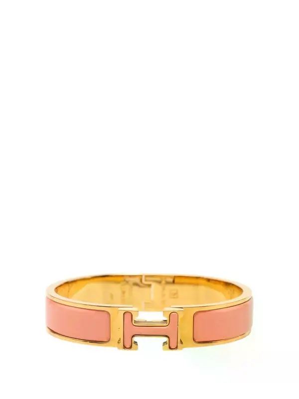 Hermès 2000-2025 Narrow Enamel Clic H Bracelet Pm Costume Bracelet - Pink