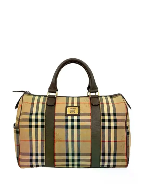 Burberry Haymarket Check Boston Bag - Neutrals