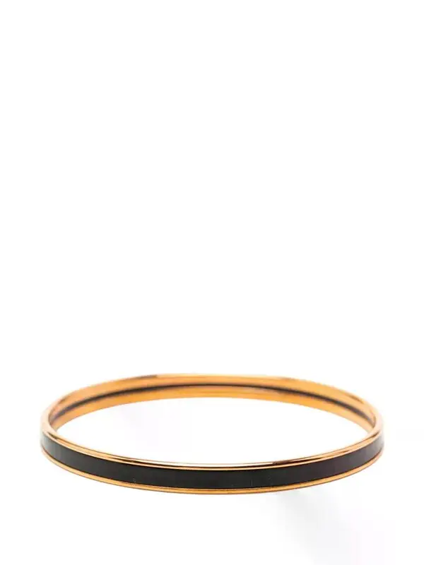 Hermès 1990-2010 Extra Narrow Enamel Uni Bangle 62 Costume Bracelet