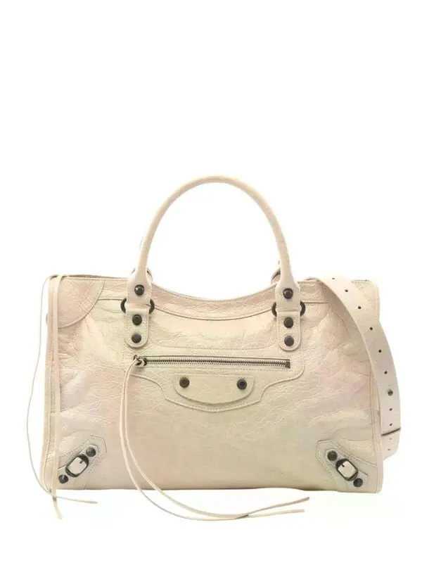 Balenciaga Motocross Classic City M Satchel - Neutrals