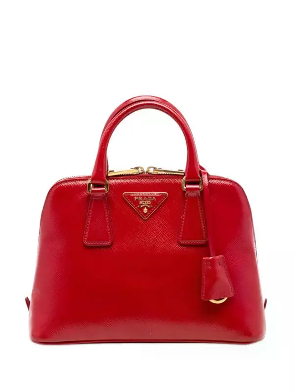 Prada Saffiano Lux Promenade Satchel - Red