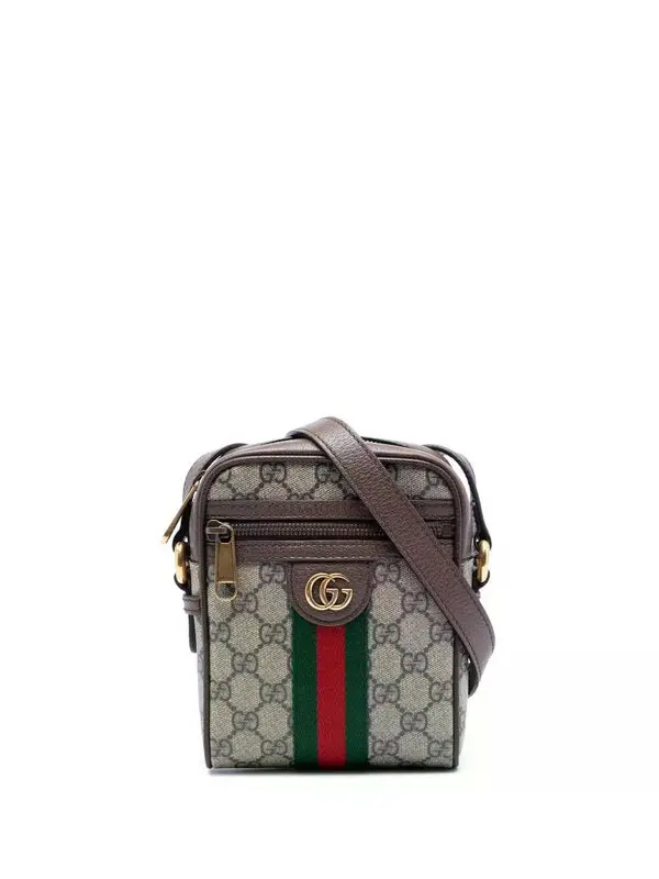 Gucci Mini Gg Supreme Ophidia Crossbody Bag - Neutrals