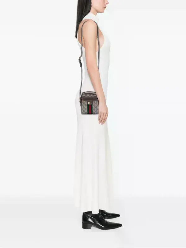 Gucci Mini Gg Supreme Ophidia Crossbody Bag - Neutrals