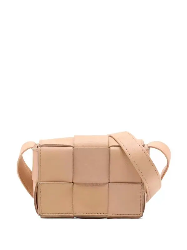 Bottega Veneta Candy Nappa Intrecciato Cassette Crossbody Bag - Brown
